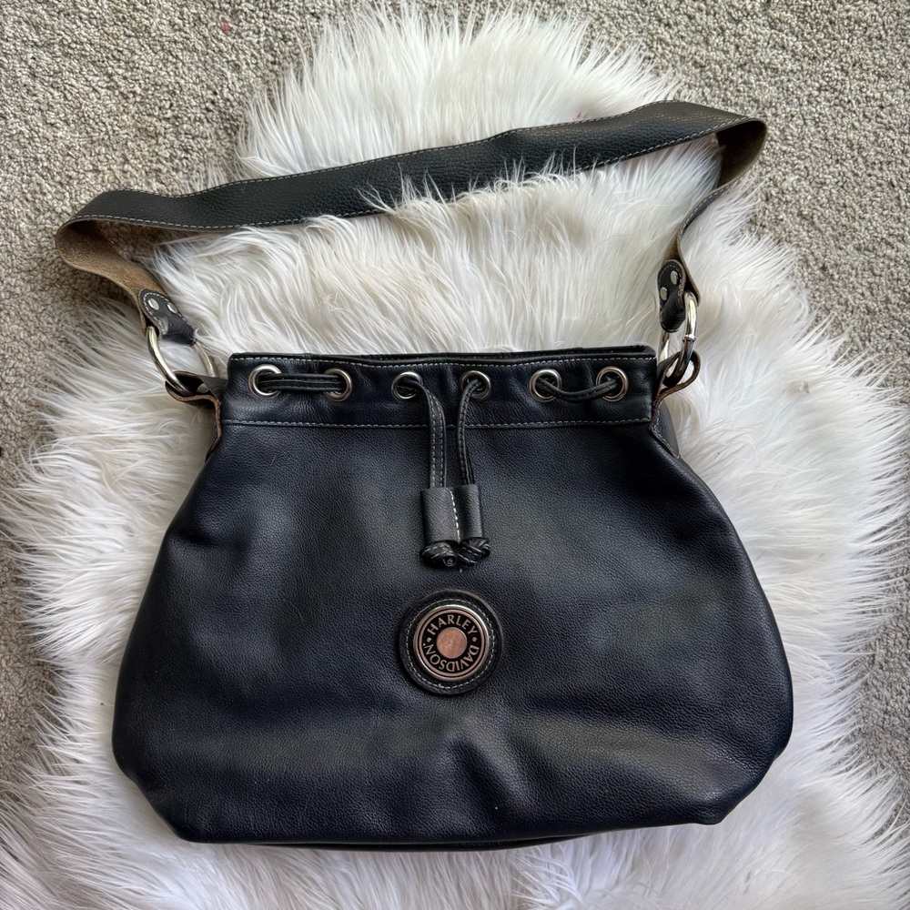 Harley-Davidson Vintage Leather Synch Bag Euc - Gem